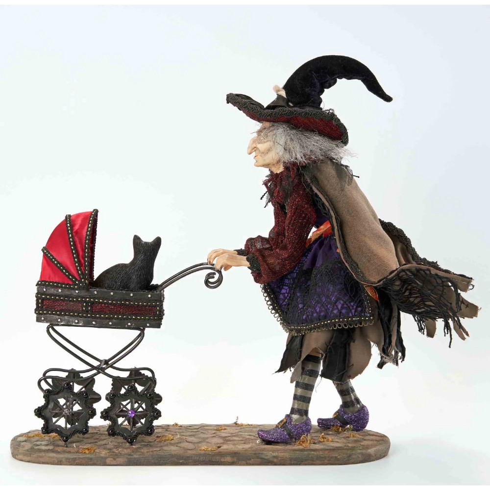 Katherines Collection Willinda Witch with Pram - 43cm - Christmas Elves