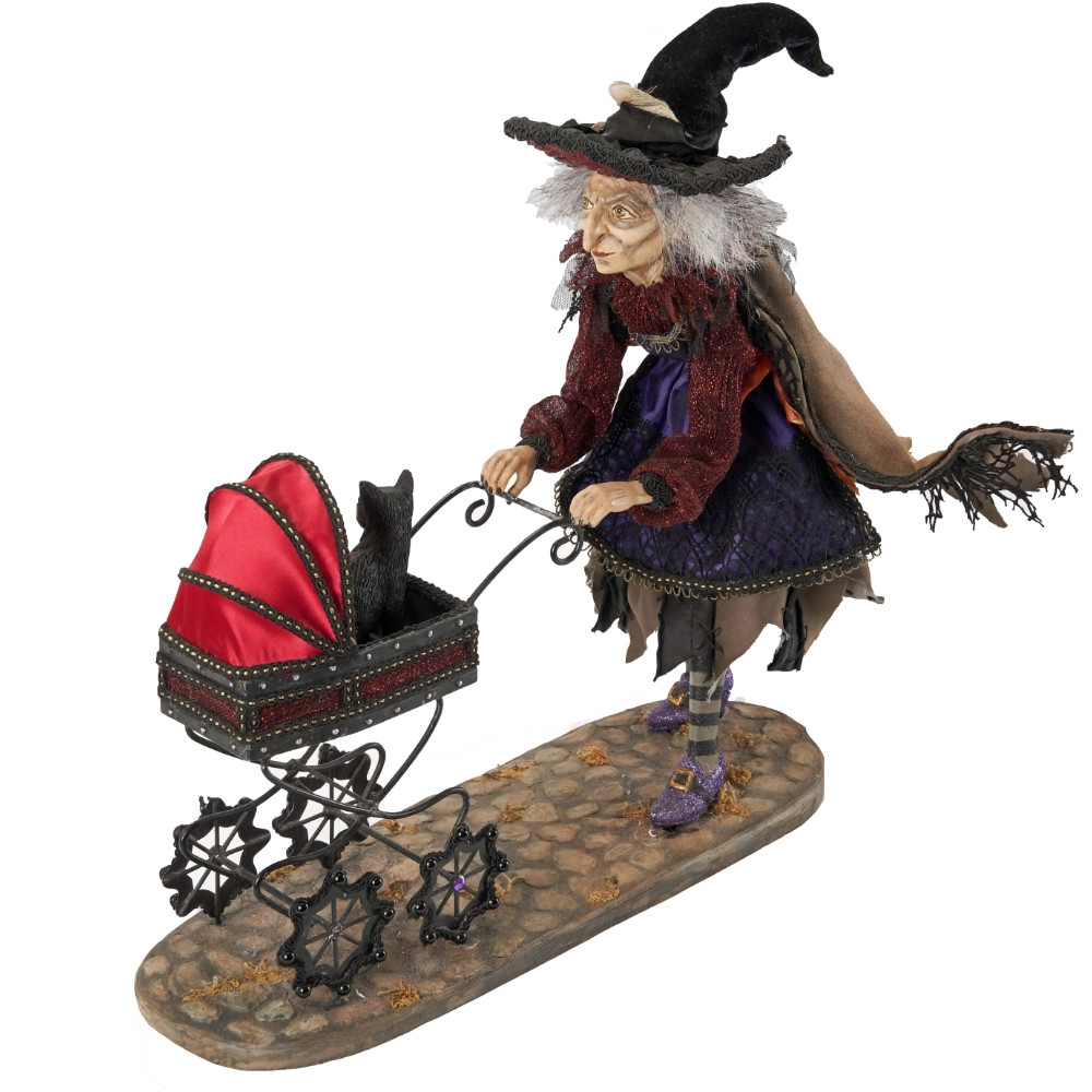 Katherines Collection Willinda Witch with Pram - 43cm - Christmas Elves