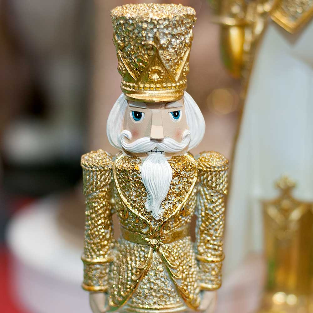 Festive Gold Nutcracker -33cm - Christmas Elves