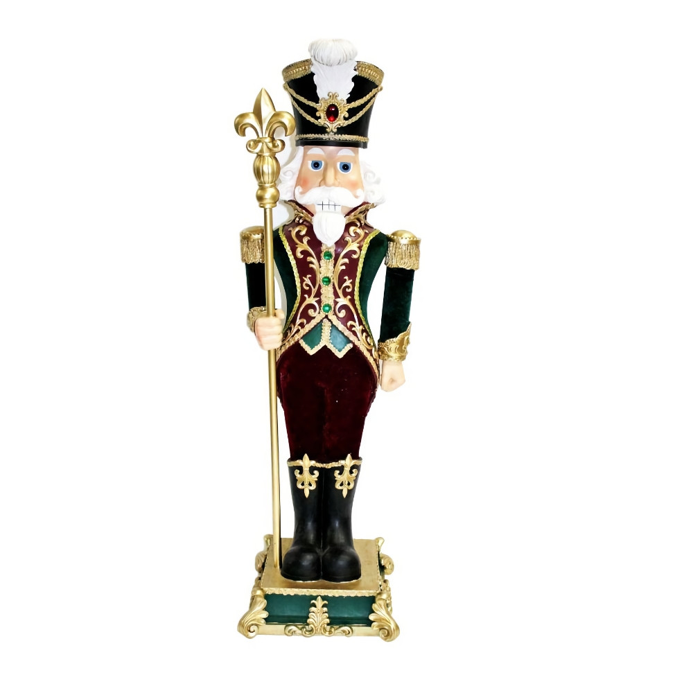 Green Burgundy Festive Nutcracker - 93cm - Christmas Elves