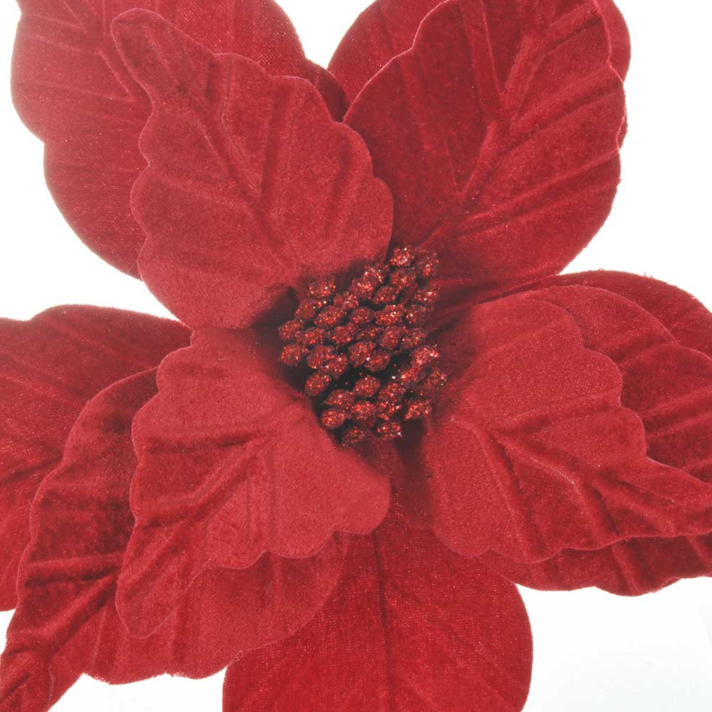 Lush Red Velvet Poinsettia - 32cm - Christmas Elves
