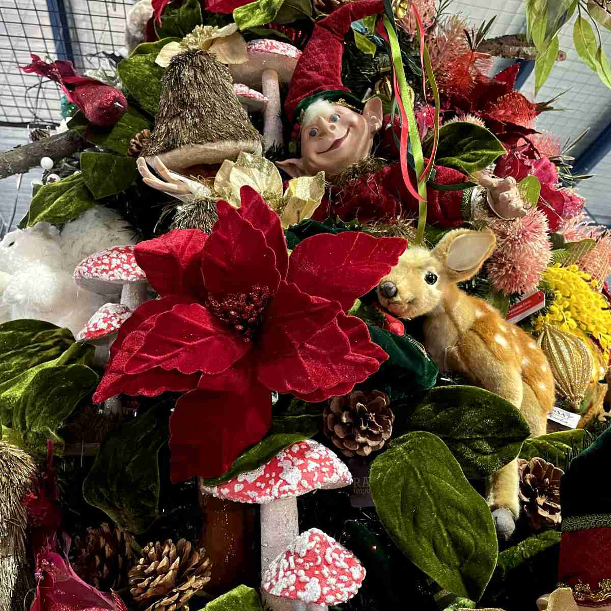 Lush Red Velvet Poinsettia - 32cm - Christmas Elves