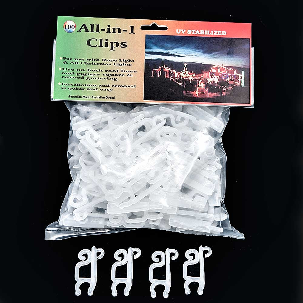 All in 1 Gutter Mount Light Clip (Pack of 100) - Christmas Elves