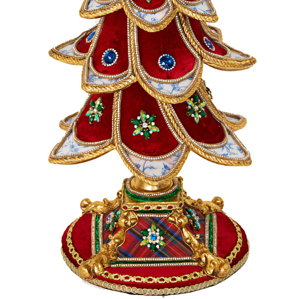 Katherines Collection Red Gold Tabletop Tree - 68.5cm - Christmas Elves