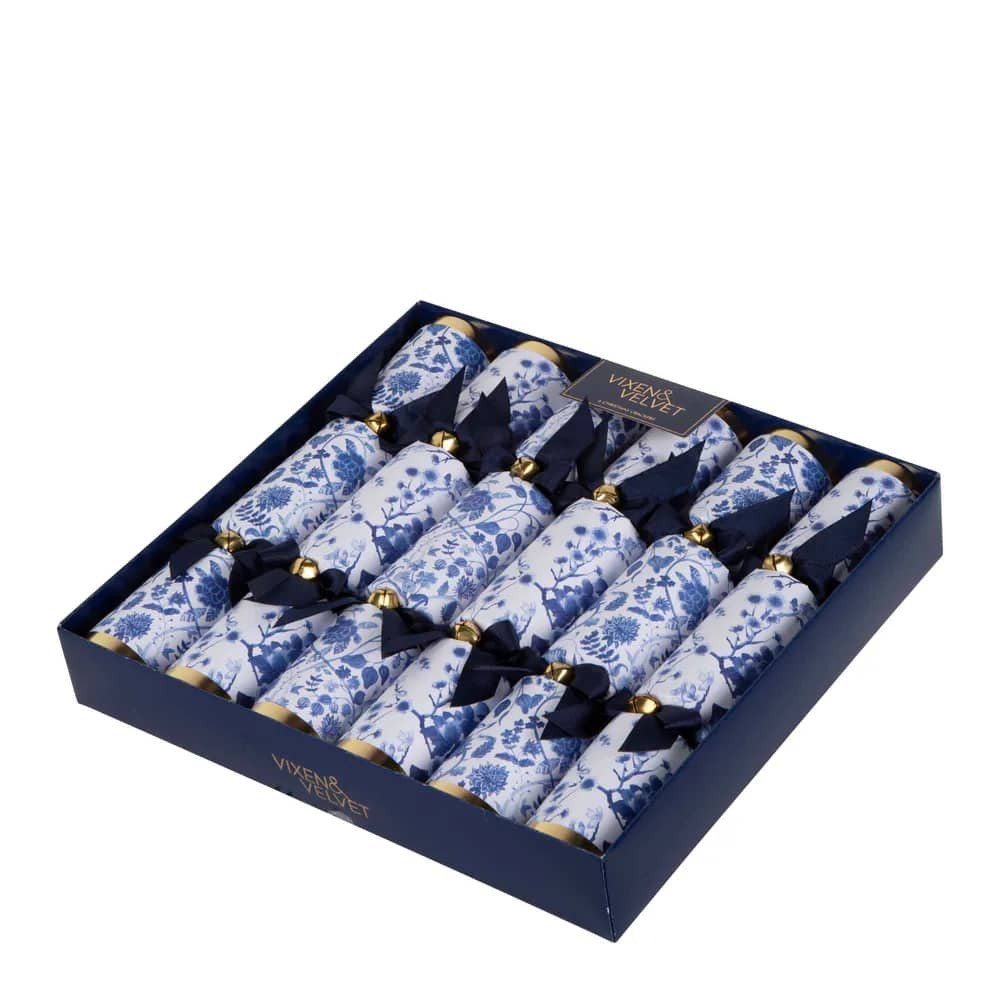 Blue and White Chinoisere Christmas Crackers (Pack of 6) - 30cm ...