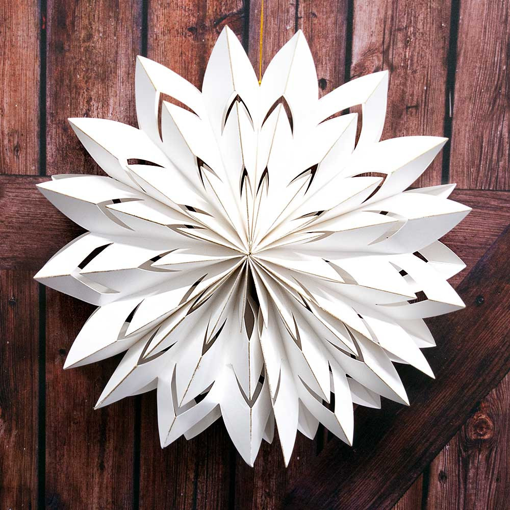 White Hanging Paper Snowflake - 40cm - Christmas Elves