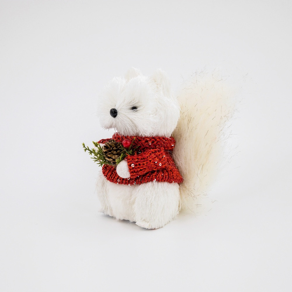 White Fox In Red Festive Jumper - 16cm - Christmas Elves