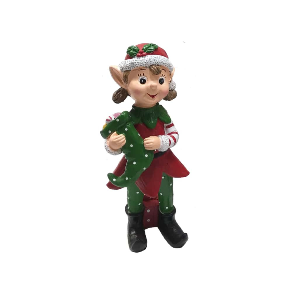 Red Green Christmas Elf holding a Christmas Tree and a Christmas ...