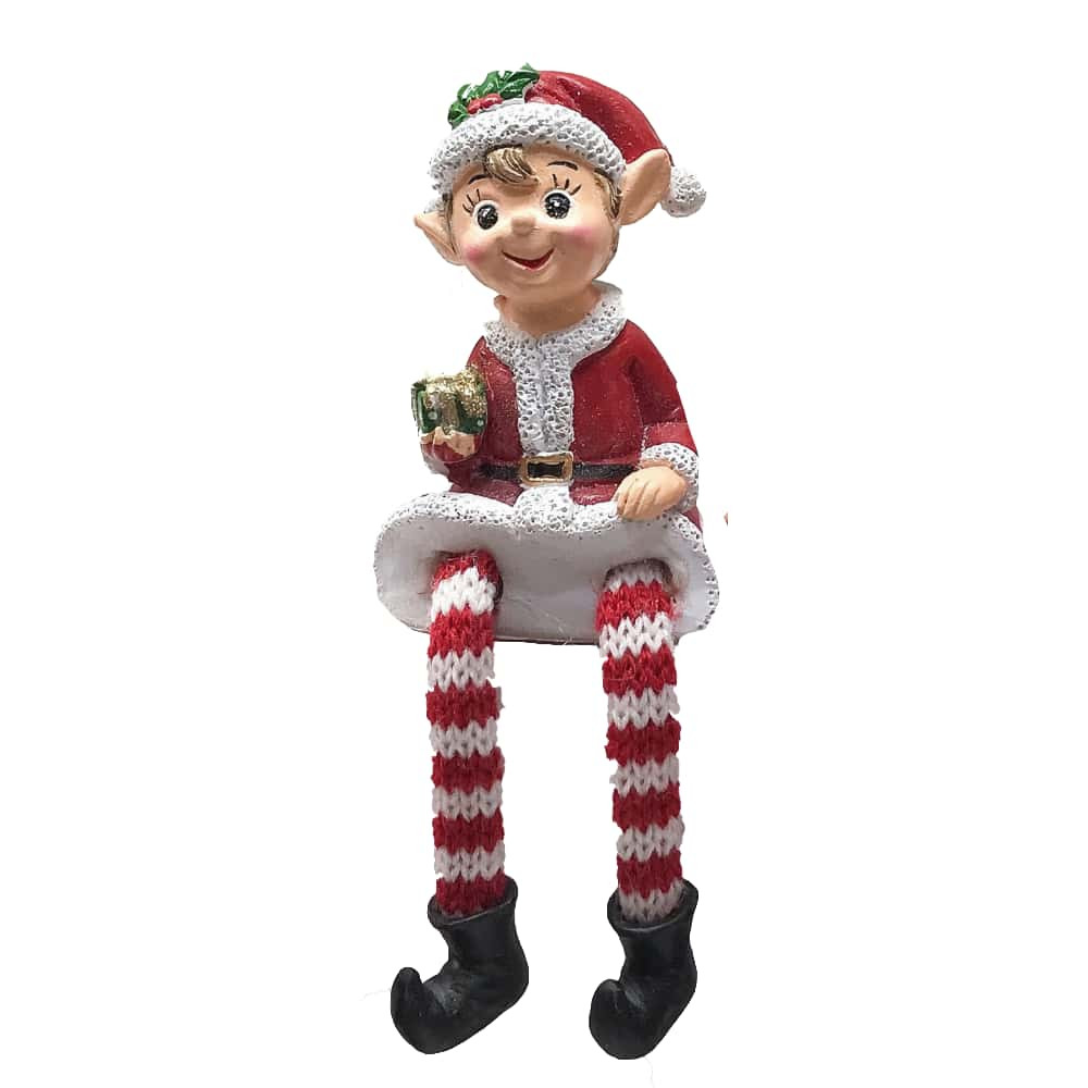 Sitting Elf with Dangly Legs (2 Styles) - 16cm - Christmas Elves
