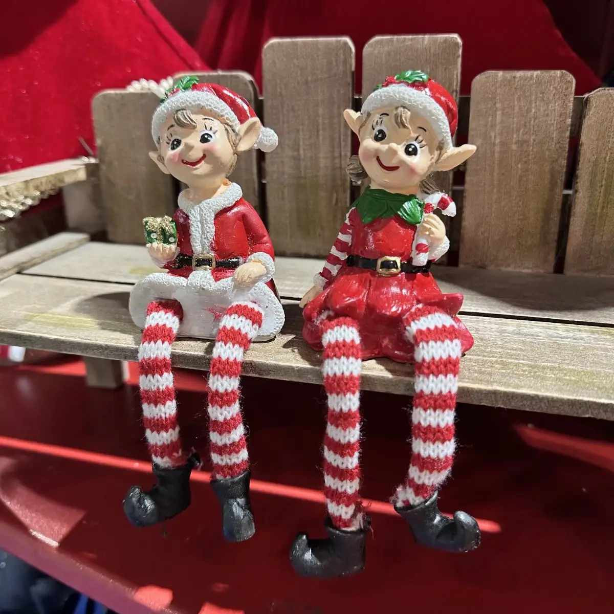 Sitting Elf with Dangly Legs (2 Styles) - 16cm - Christmas Elves