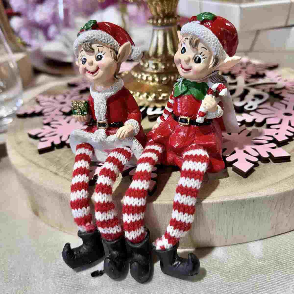 Sitting Elf with Dangly Legs (2 Styles) - 16cm - Christmas Elves