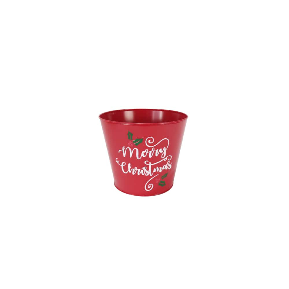 Christmas Metal Bucket (3 Colours) - 18.5cm - Christmas Elves