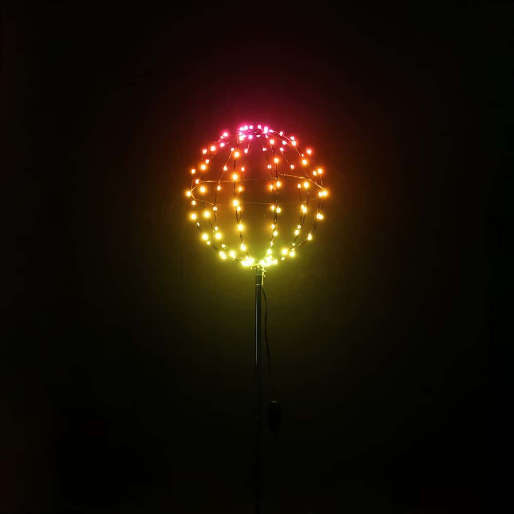 Multicolour RGB Ball Light on Pole - 30cm - Christmas Elves