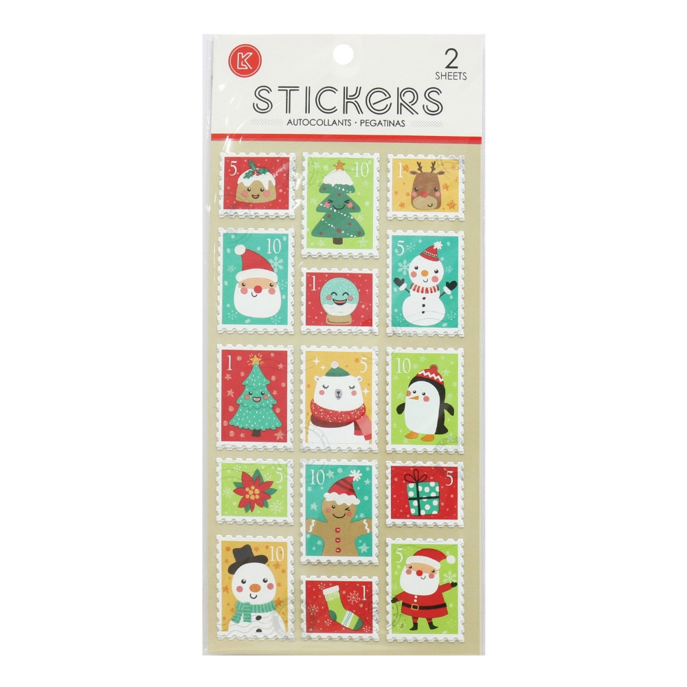 Stamp Stickers 2 Sheets (4 Styles) - Christmas Elves