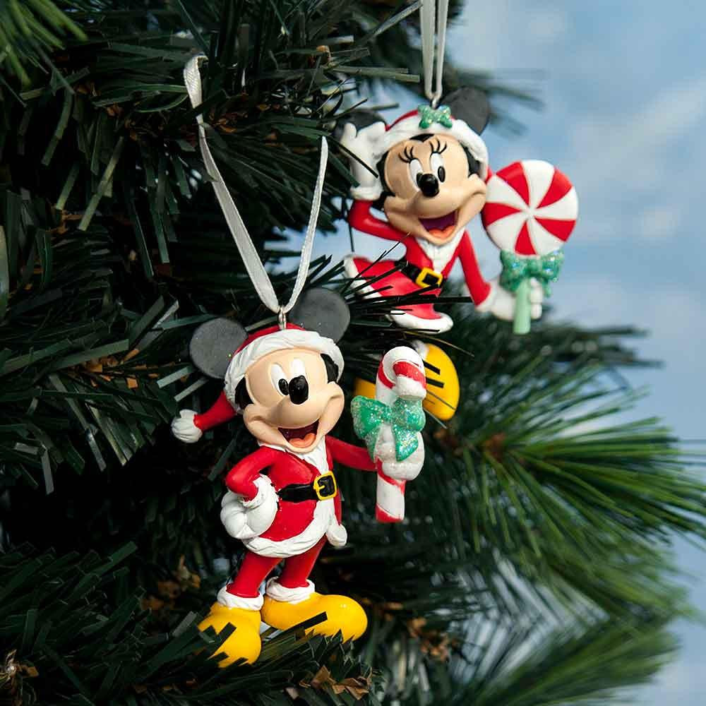 Disney Mickey Mouse with Candy Cane Decoration - 8.5cm - Christmas Elves