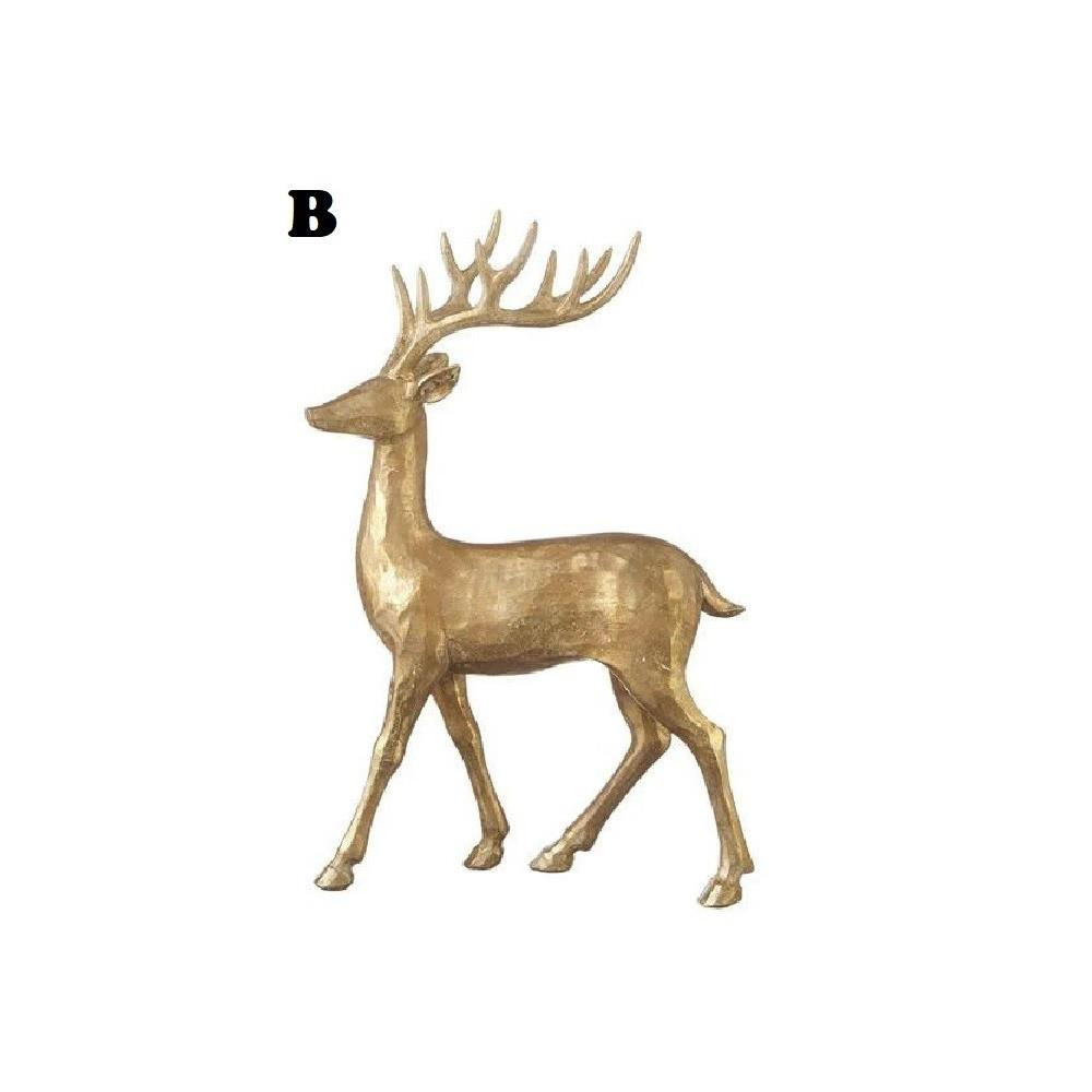 Gold Leaf Standing Reindeer (2 Styles) - 37cm - Christmas Elves