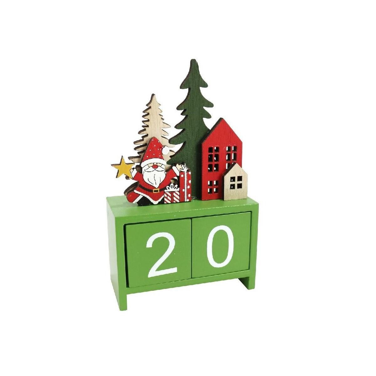 Wooden Santa Countdown Calendar (2 Styles) - 15cm - Christmas Elves