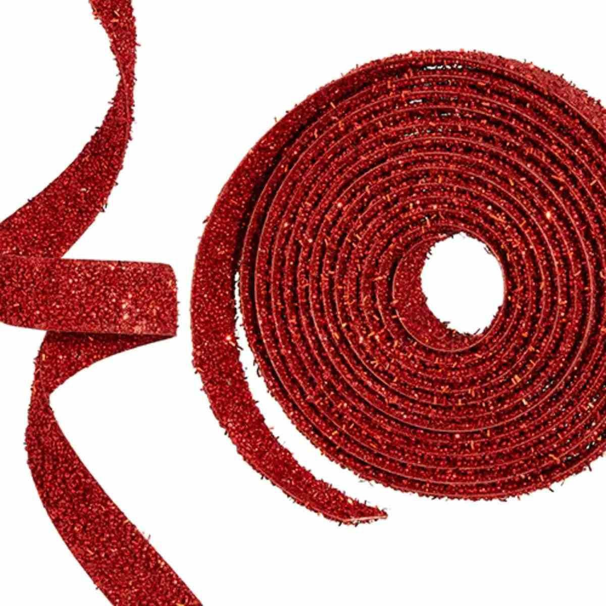 Red Beaded Ribbon Garland - 4.5m - Christmas Elves