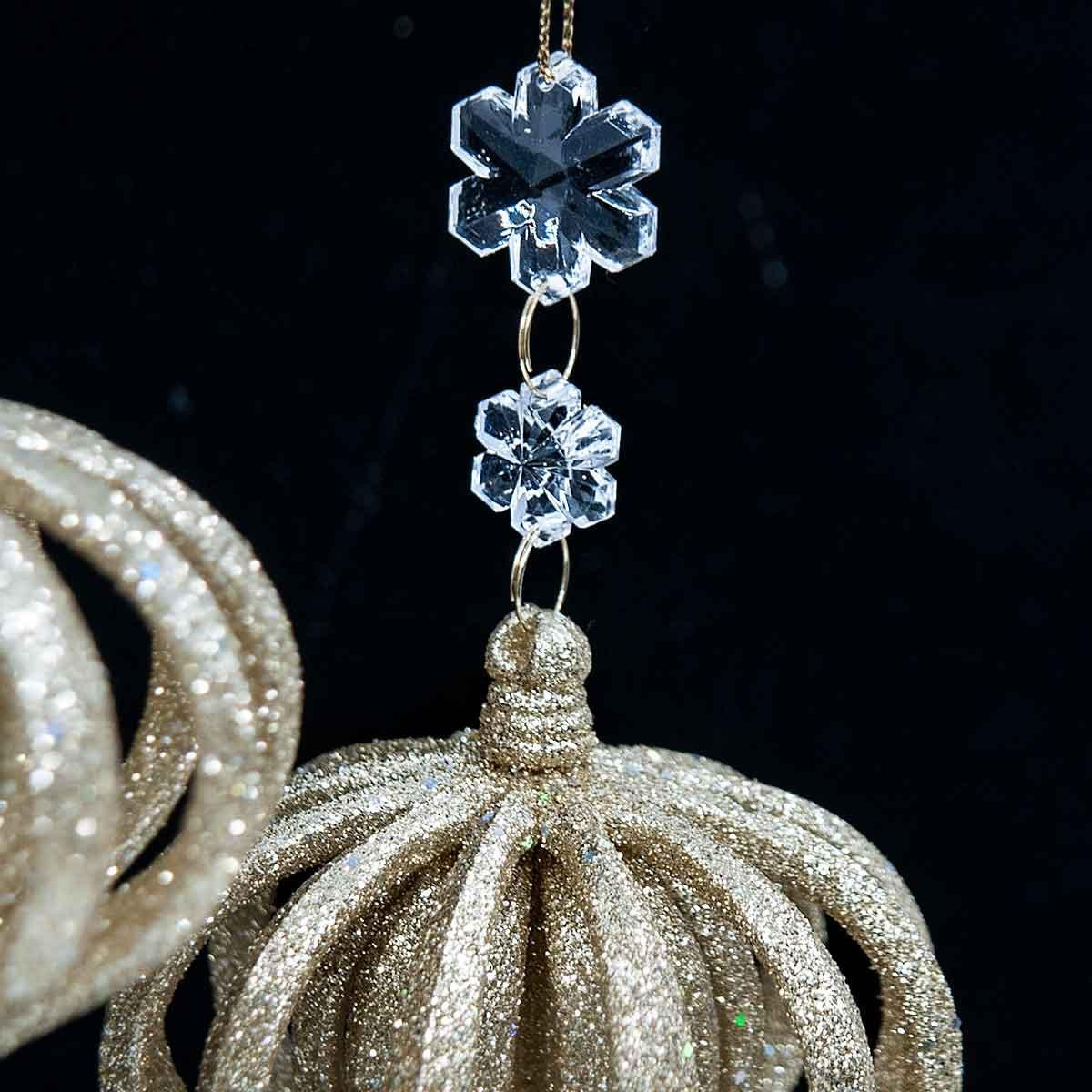 Gold Layered Onion Jewelled Ornament - 13cm - Christmas Elves