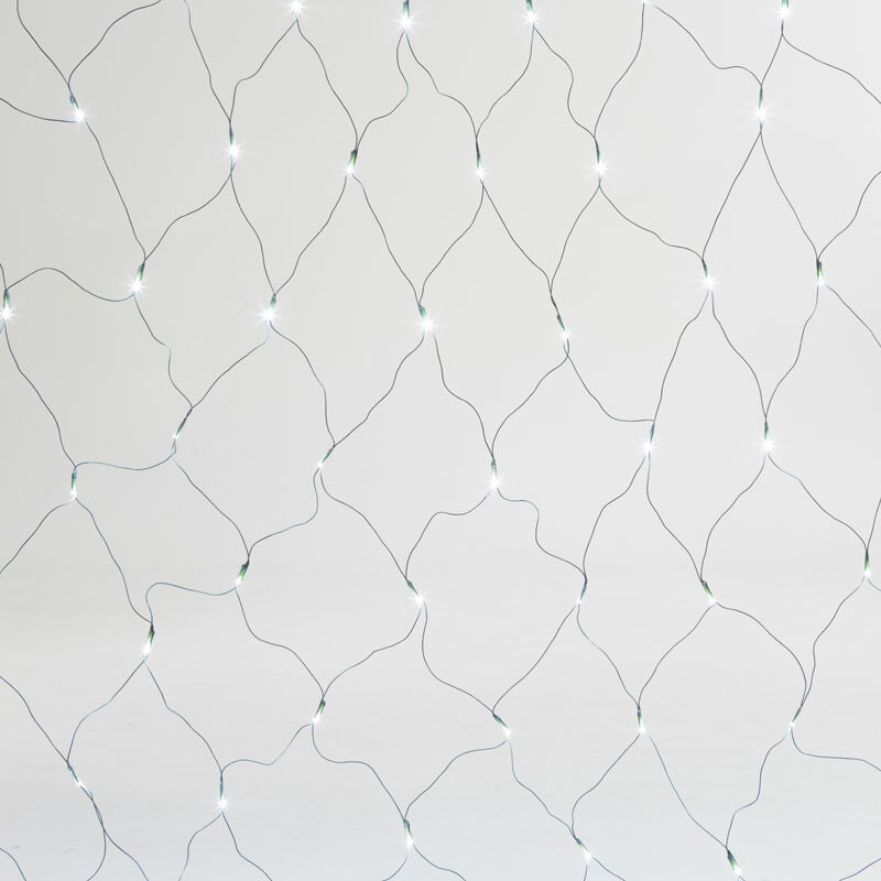 3m x 2m White Colour Net Light with Green Wire