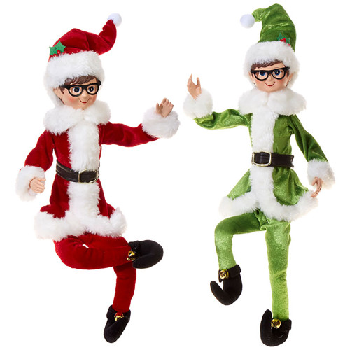 Santa's Christmas Elf with Glasses (2 Styles) - 45cm - Christmas Elves ...