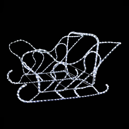 White LED Rope Light Santa Claus Sleigh - 125cm - Christmas Elves
