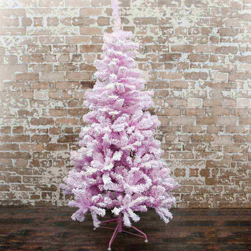 6FT (180cm) Pink Flocked Christmas Tree - Christmas Elves