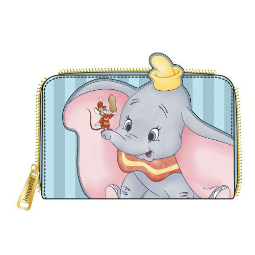 Pale Blue Disney Dumbo Loungefly Zip Purse - 15cm - Christmas Elves