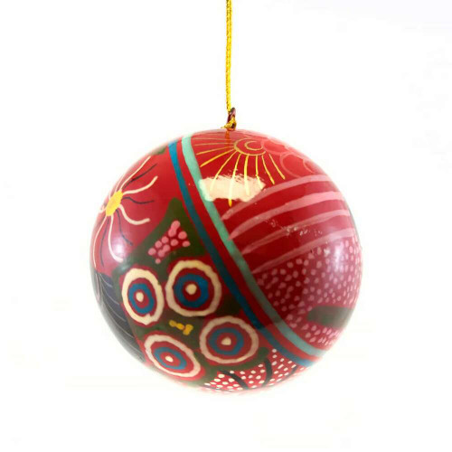 Aboriginal Christmas Bauble (DYM923) - 7.6cm - Christmas Elves