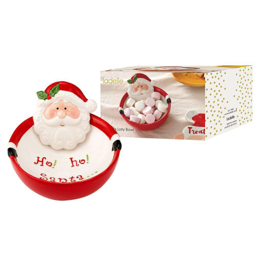 Ladelle Joyful Christmas Santa Lolly Bowl - 17cm - Christmas Elves