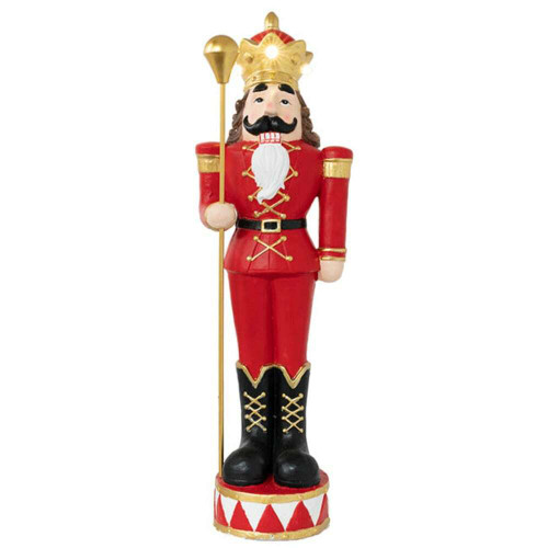 Large Red Crown Nutcracker With Baton - 89cm - Christmas Elves