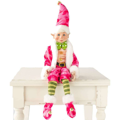 Twizzle Pink Green Elf - 40cm - Christmas Elves