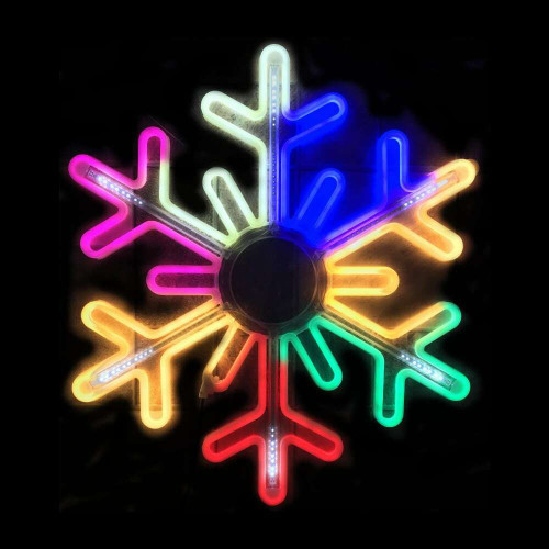 Multi Colour Digital LED Snowflake RGB - 75cm - Christmas Elves