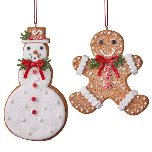 Gingerbread Man and Snowman Ornament (2 Styles) - 12.7cm - Christmas Elves