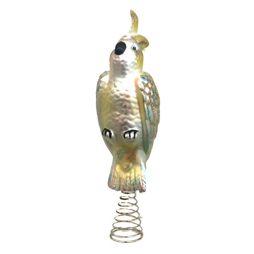 Cockatoo Glass Tree Topper - 27cm - Christmas Elves
