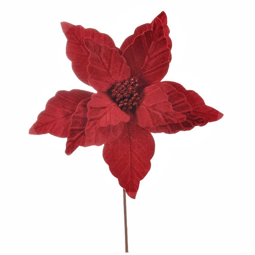 Lush Red Velvet Poinsettia - 32cm - Christmas Elves