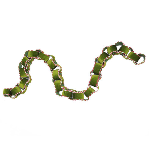Green Velvet Retro Chain Garland - 125cm - Christmas Elves