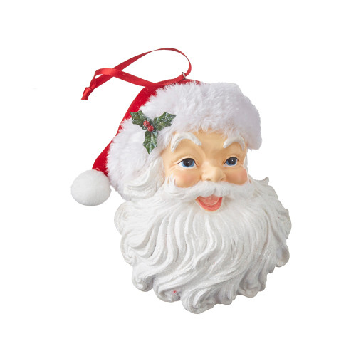 Santa Face Hanging Ornament - 15cm - Christmas Elves