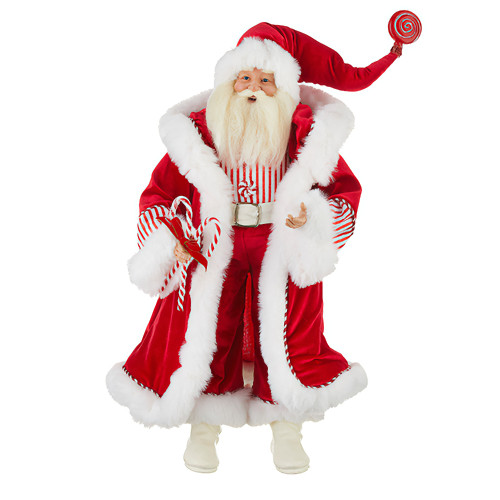 Red White Peppermint Santa - 57cm - Christmas Elves
