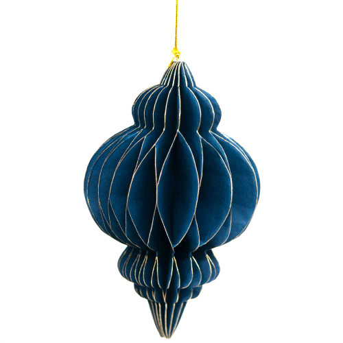 Blue Hanging Paper Finial - 12cm - Christmas Elves