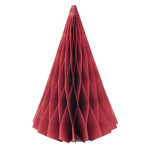 Dark Red Paper Cone Tree - 28cm - Christmas Elves