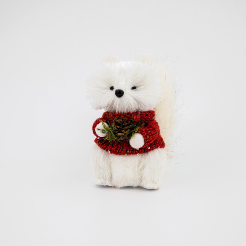 White Fox In Red Festive Jumper - 16cm - Christmas Elves