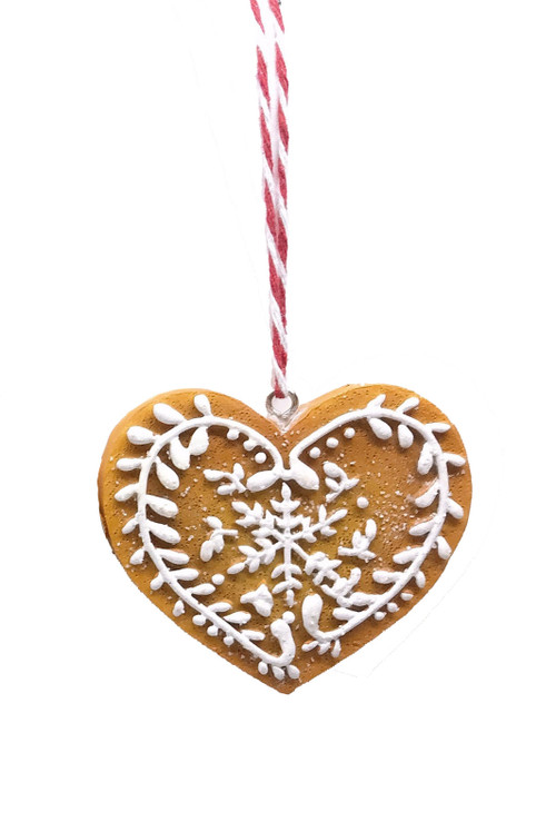 Gingerbread Heart Cookie Ornament- 9cm - Christmas Elves