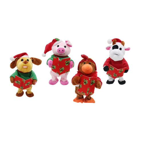 Christmas Carol Singing Farmyard Animals (4 Styles) - 20cm - Christmas ...