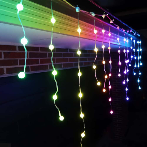 RGB Icicle Light with 15mm Balls - 5m - Christmas Elves