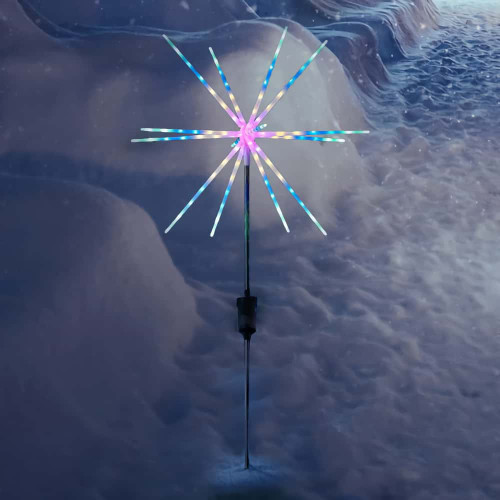 Solar Starburst Pathway Stake Light Multi - 98cm - Christmas Elves