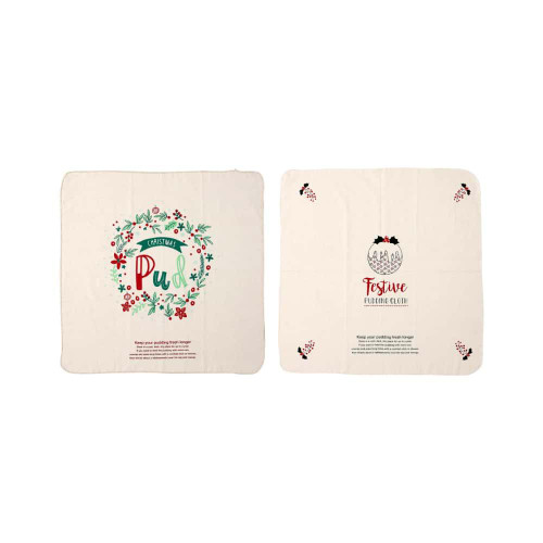 Ladelle Joyful Christmas Pudding Cloth (2 Styles) - 60cm - Christmas Elves