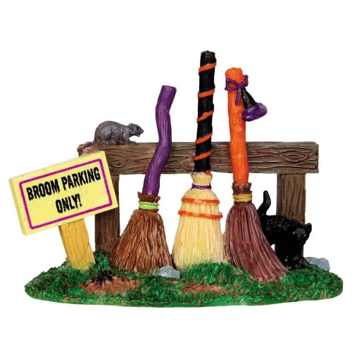 Lemax Spooky Town Broom Parking Rack - Christmas Elves