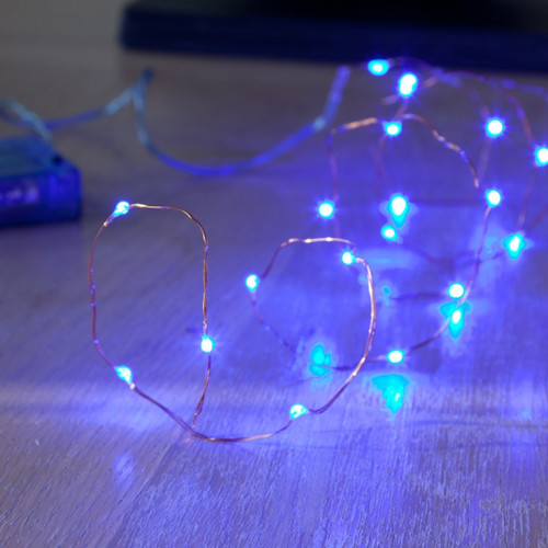 40pc LED Copper Battery Operated Fairy Lights - Blue