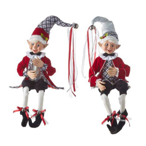 Silver Black Posable Elf (2 Styles) - 76cm - Christmas Elves